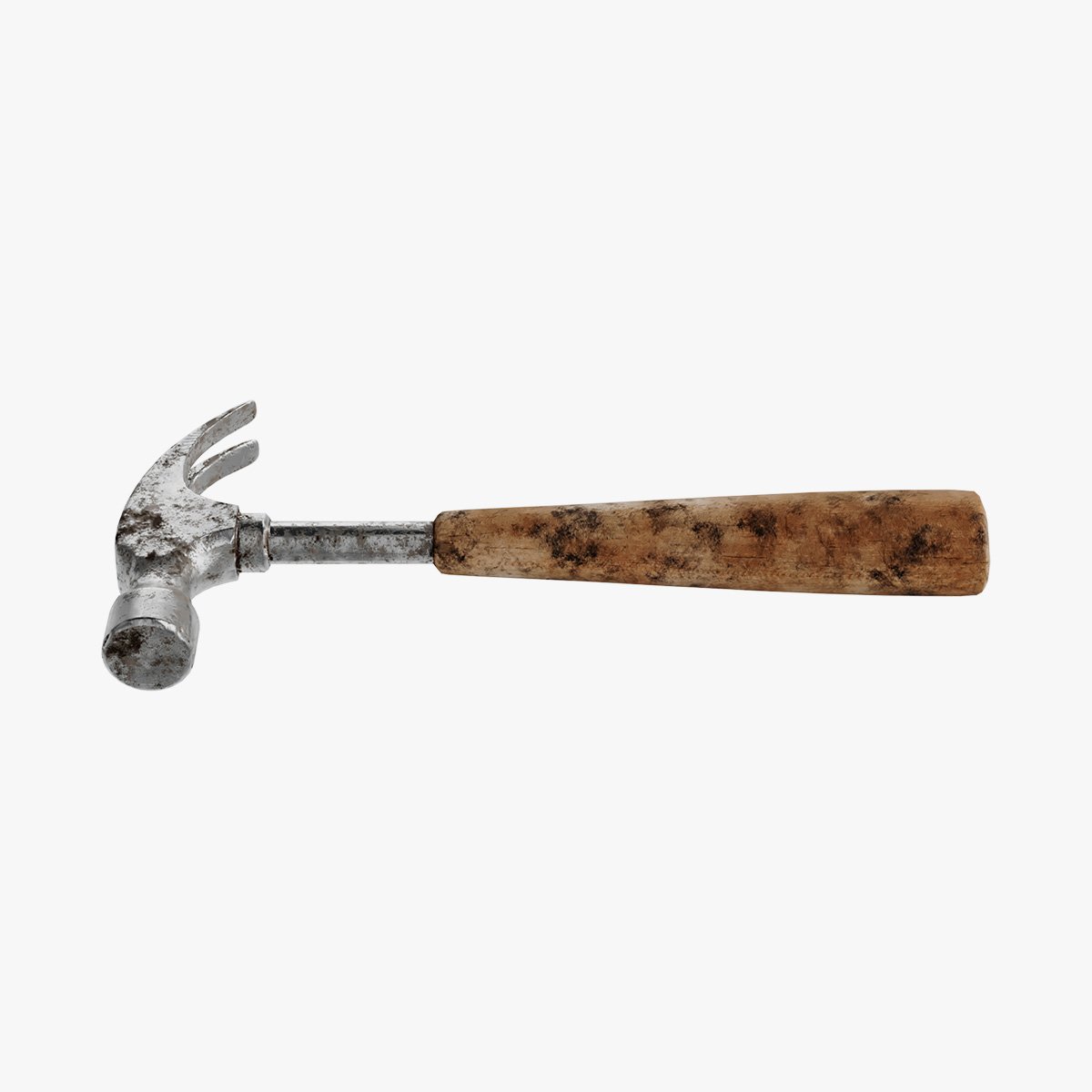 Old used hammer 1 - CC0 3D