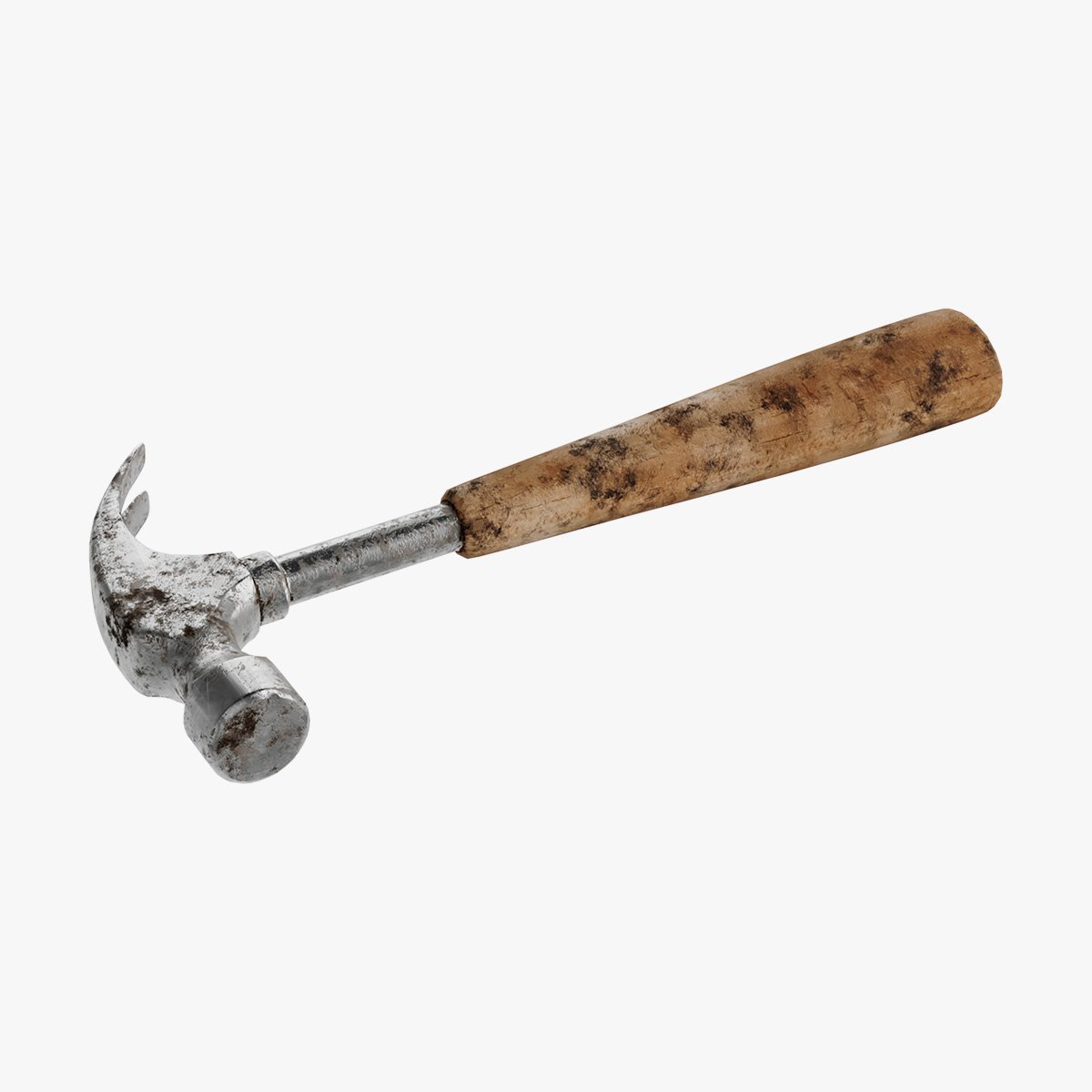 Old used hammer 1 - CC0 3D